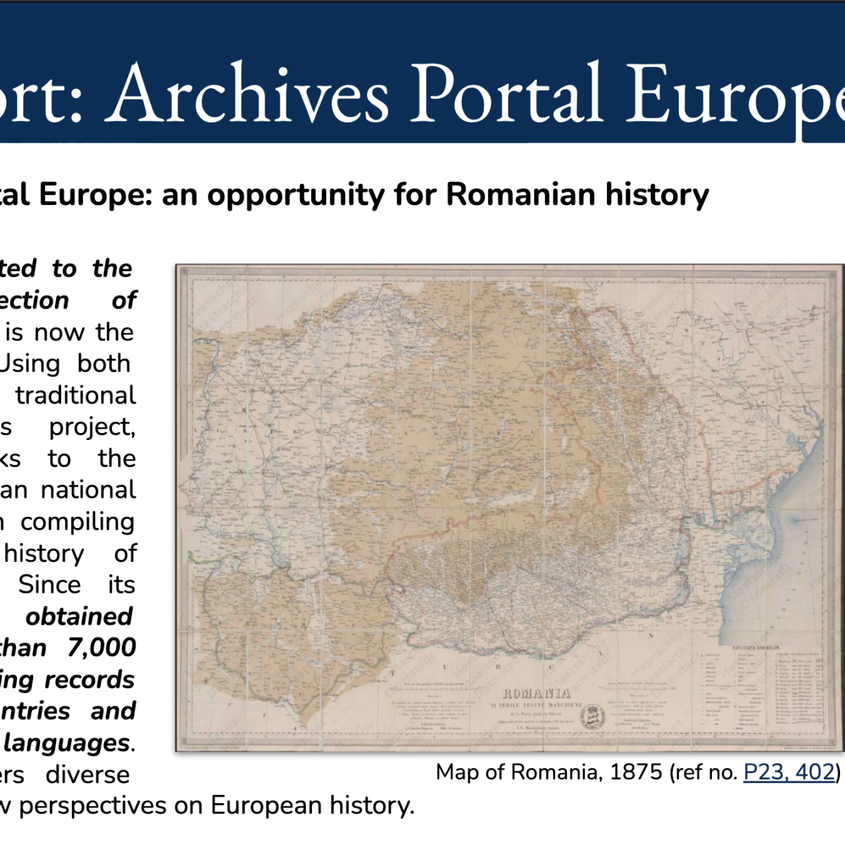 APE: an opportunity for Romanian history | Archives Portal Europe